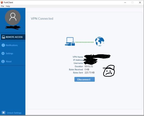 Forticlient IPSec VPN Tunnel established however 0... - Fortinet Community